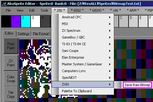 Simple sample code on a variety of Z80 machines