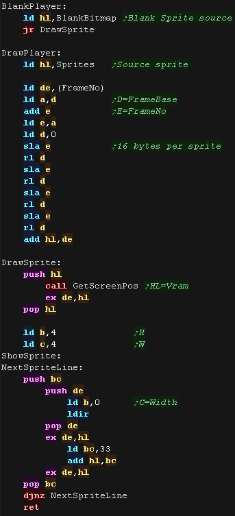 Simple sample code on a variety of Z80 machines