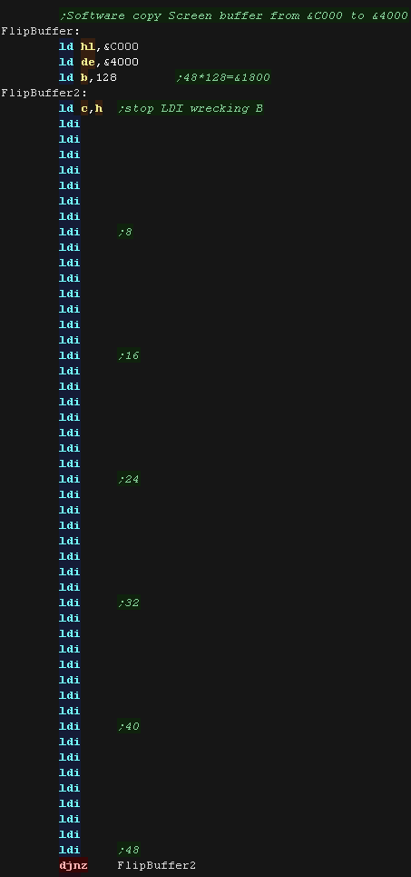 Simple sample code on a variety of Z80 machines